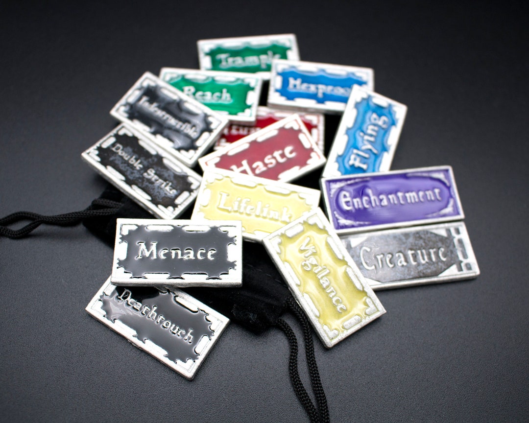 Magic the Gathering Ability and Enchantment Token Set, Metal MTG ...