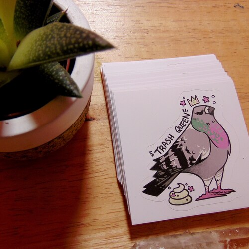 Trash Pigeon Sticker Waterproof Vinyl Sticker - Etsy