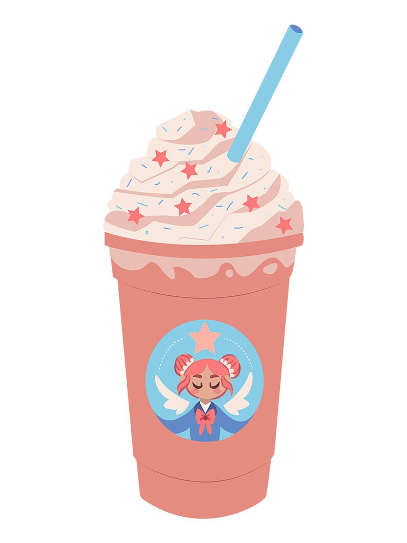Magical Girl Frappuccino Sticker - Etsy