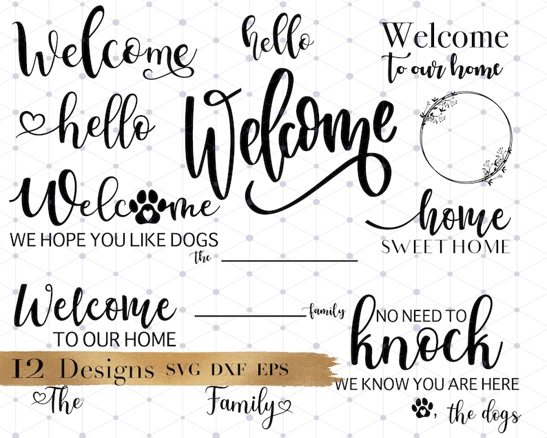 Welcome SVG Welcome SVG Files Door Hanger SVG Welcome Sign - Etsy