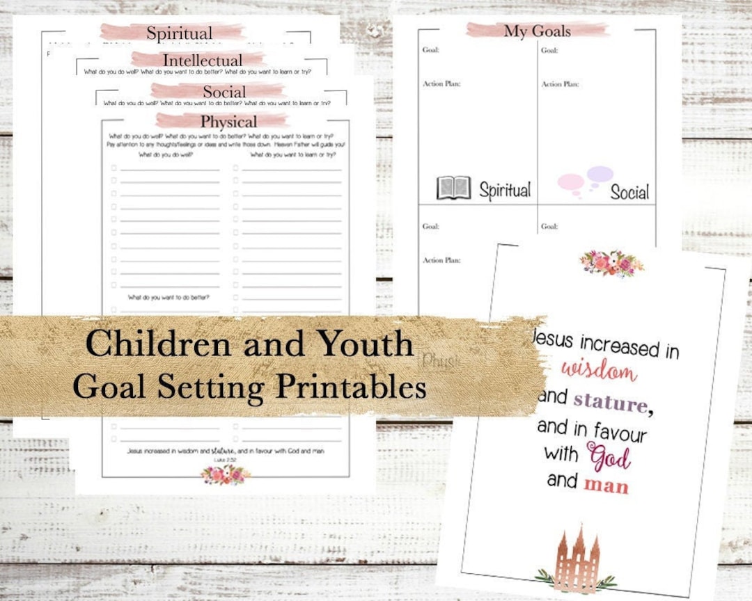 Child and Youth Goal Sheets, Children and Youth Goal Printables, Latter ...