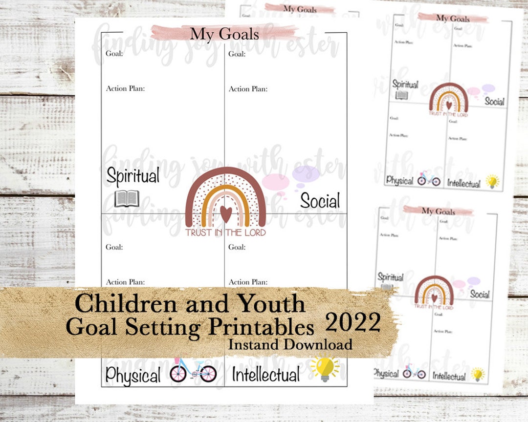 Child and Youth Goal Sheets, Children and Youth Goal Printables, Latter ...