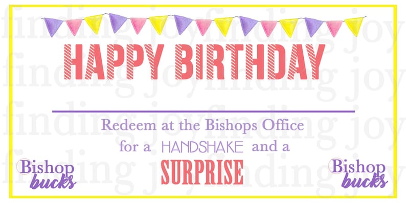Primary Birthday Certificate Bishop Bucks LDS Birthday - Etsy