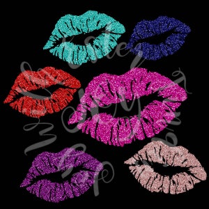 Lip Clipart, Glitter Lip Clipart, Lips PNG Files, Kiss Clipart, Lips ...