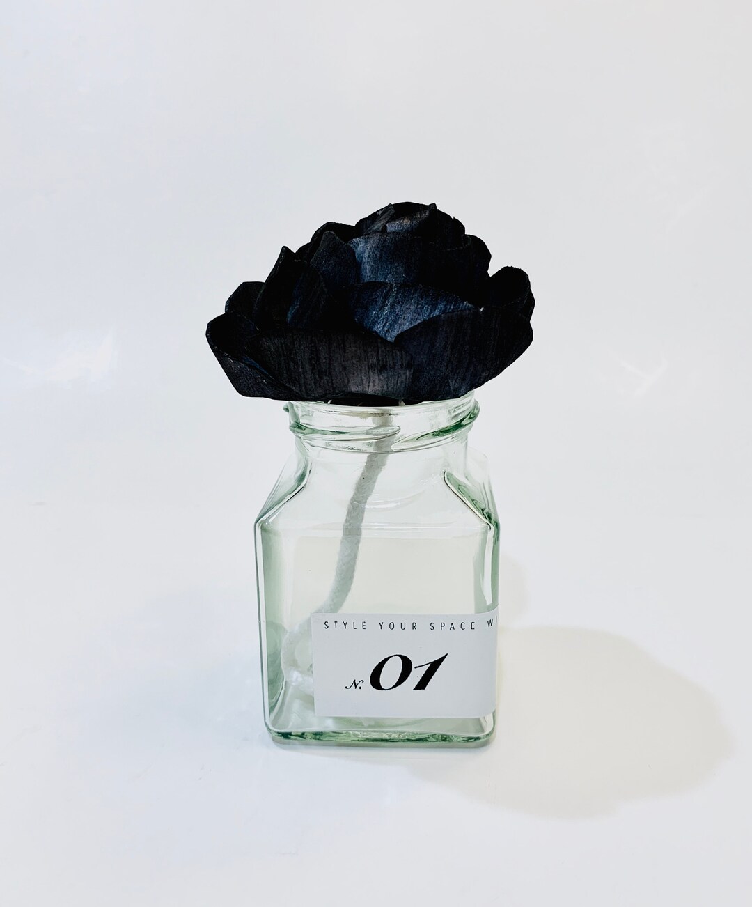 Black Rose Flower Reed Diffuser // Diffuser // Fragrance // Clear Jar ...