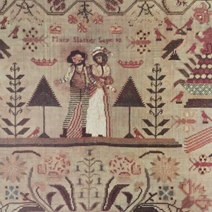Print - MARY SLATTER SAMPLER 1792 - Antique Embroidery Lithograph ...