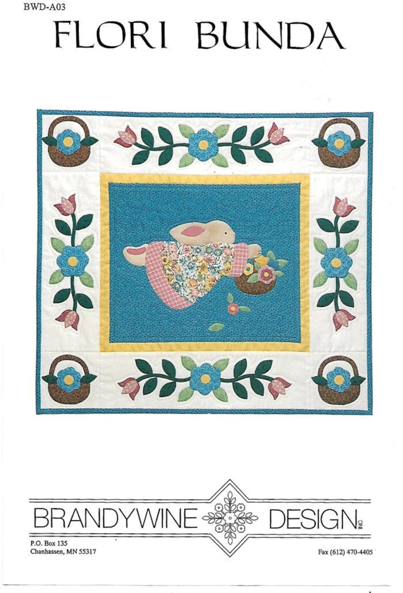 Quilting Kit - FLORI BUNDA, the Flying Bunny by Brandywine Designs ...