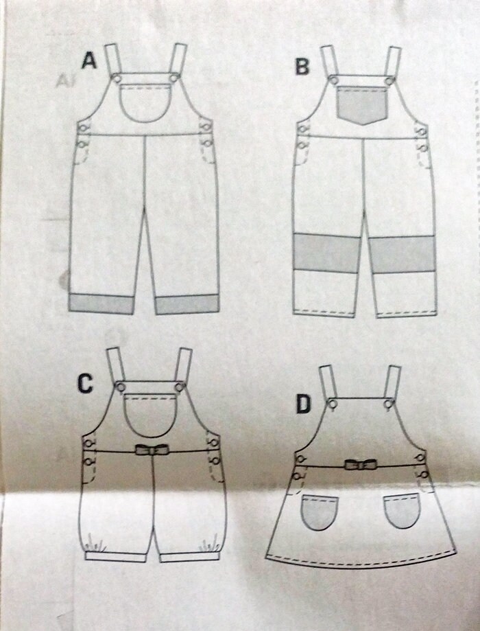 Burda SEWING PATTERN for Baby Overalls & Dress Sizes 6M to 3 - Etsy