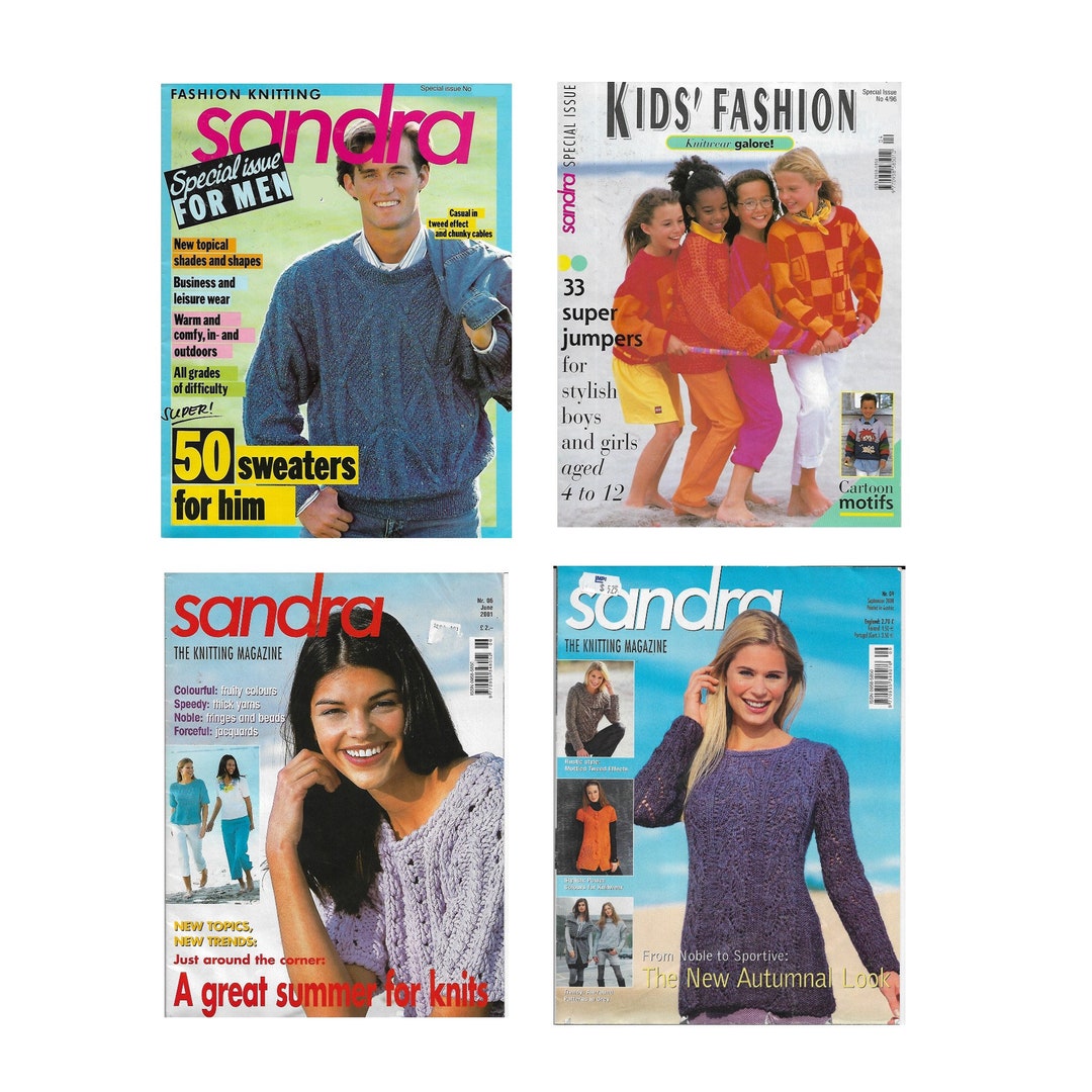 SANDRA MAGAZINES 1996 to 2008 Back-issues, Knitting Patterns, Your ...