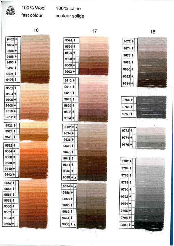 ANCHOR TAPESTRY WOOL Colours 9482 9800 10 meter skeins | Etsy