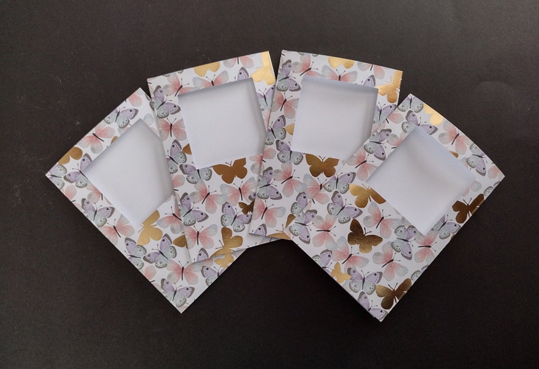 Tri-fold APERTURE Cards Set of 4 BUTTERFLIES With Metallic Gold Foil ...