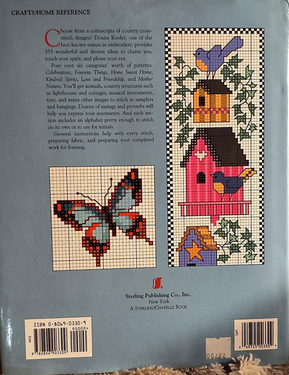 Book - 555 COUNTRY Cross-stitch Patterns by Donna Kooler - 6 Sampler ...