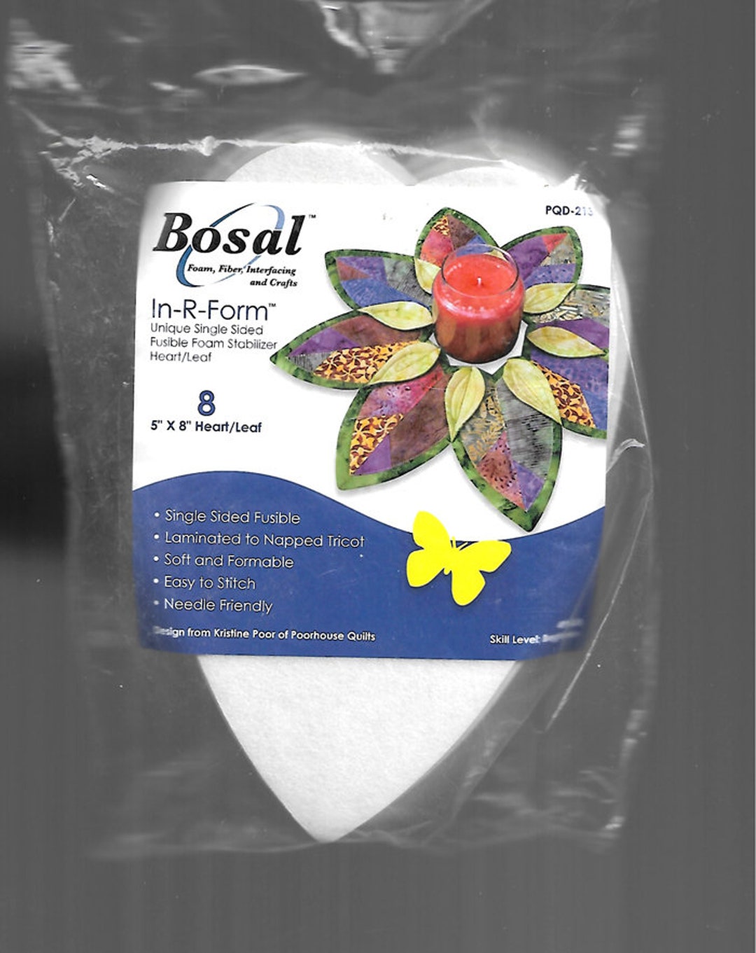 BOSAL In-r-form - HEART/LEAF Shape, 8 Pieces, Single Sided Fusible Foam ...