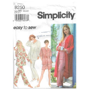 Simplicity SEWING PATTERN for Adult Robe, Pajamas, Shirt, Shorts, Pants ...