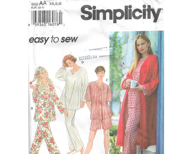 Simplicity SEWING PATTERN for Adult Robe, Pajamas, Shirt, Shorts, Pants ...