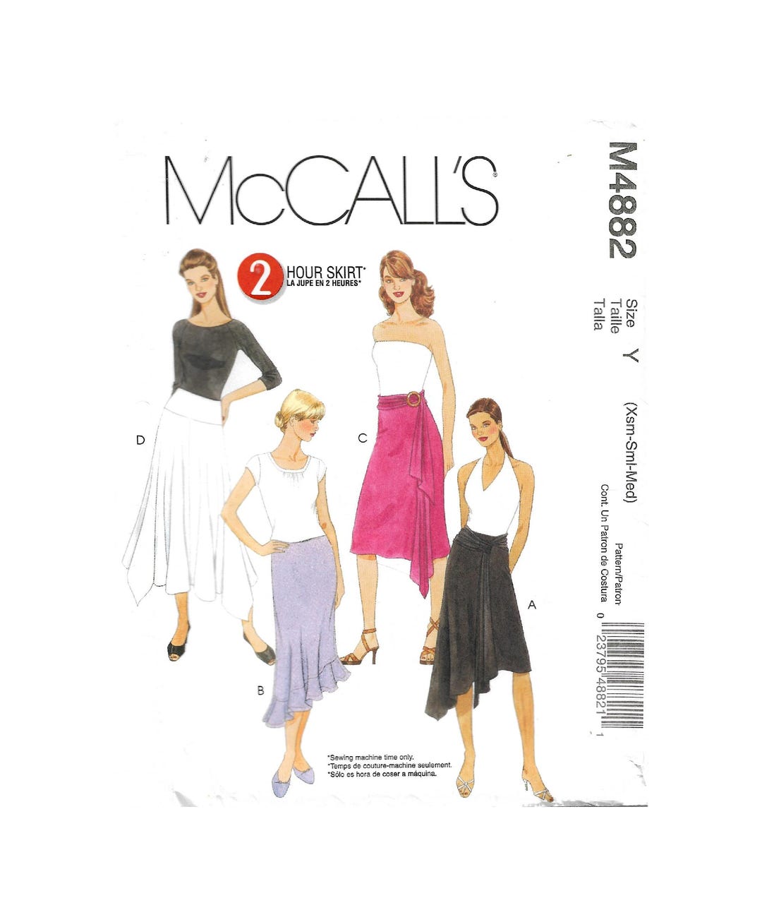 Mccall's Skirt Sewing Pattern: Hem & Length Variations, Sizes XS-M ...