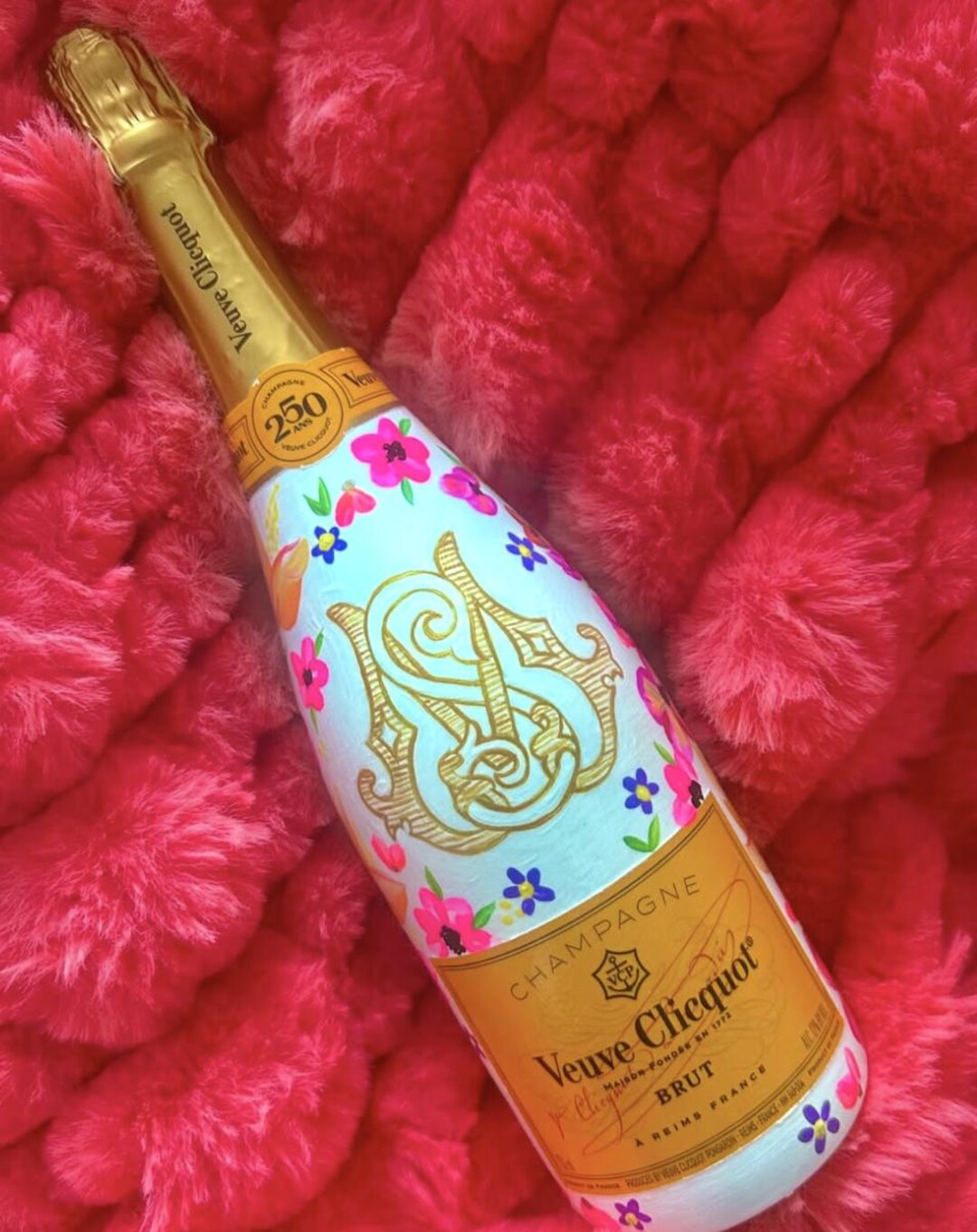 Custom Painted Wedding/engagement Champagne Bottle - Etsy