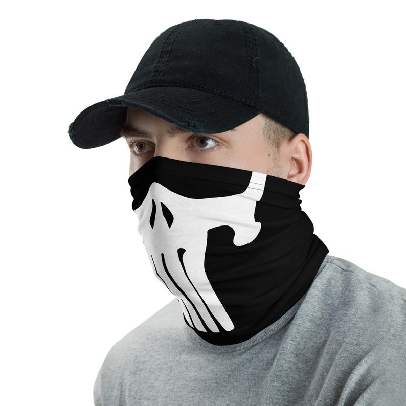Punisher Style Neck Gaiter-skull Face Mask-face Shield-motorcycle Face ...