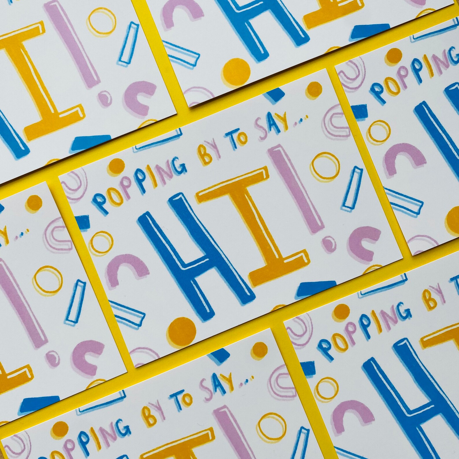 Popping By To Say Hi Postcard Just to Say Postcard Snail | Etsy