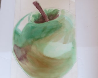 Green Apple Print | Etsy