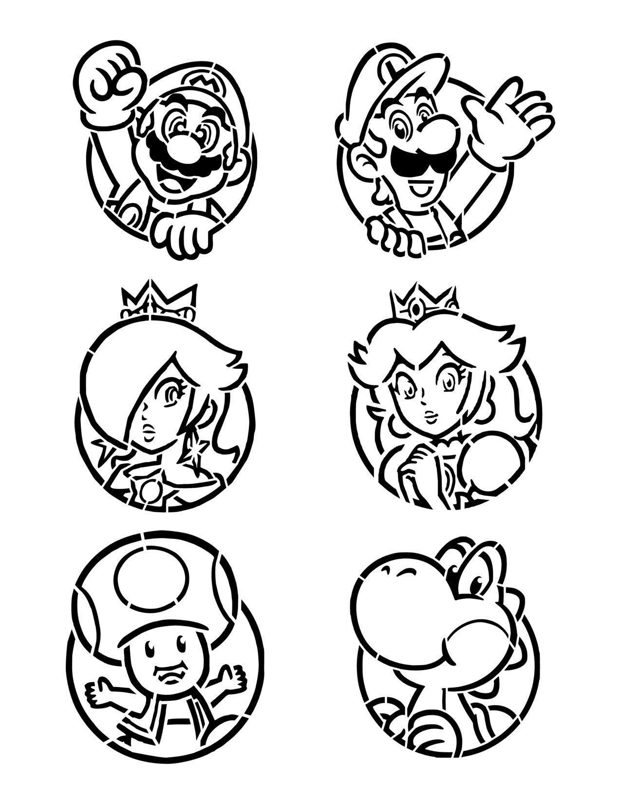 Mario And Luigi Stencil