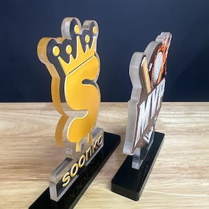 Custom Shape Crystal Logo Award | Company/ Sports Team Achievement MVP ...
