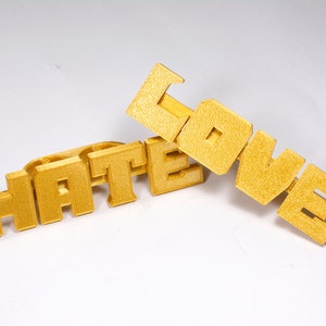 LOVE/HATE do the Right Thing Inspired Knuckle Multi Finger Ring Bling ...