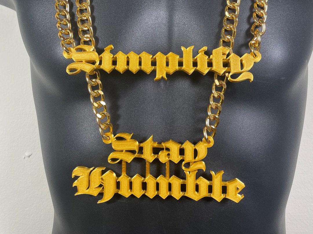 Custom Old English Name Bling & Chain ( PLA Plastic Bling With Aluminum ...