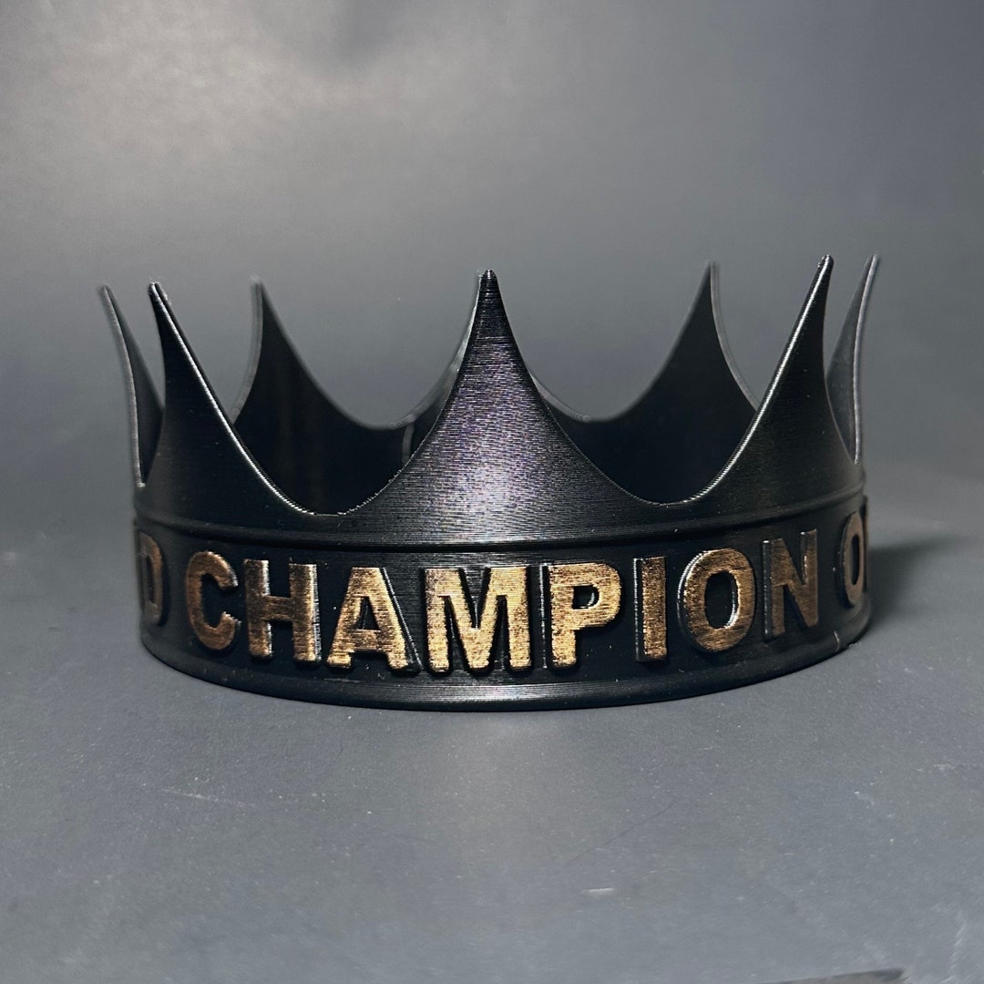Black Custom Crown With Text 3D Printed With Biodegradable PLA - Etsy