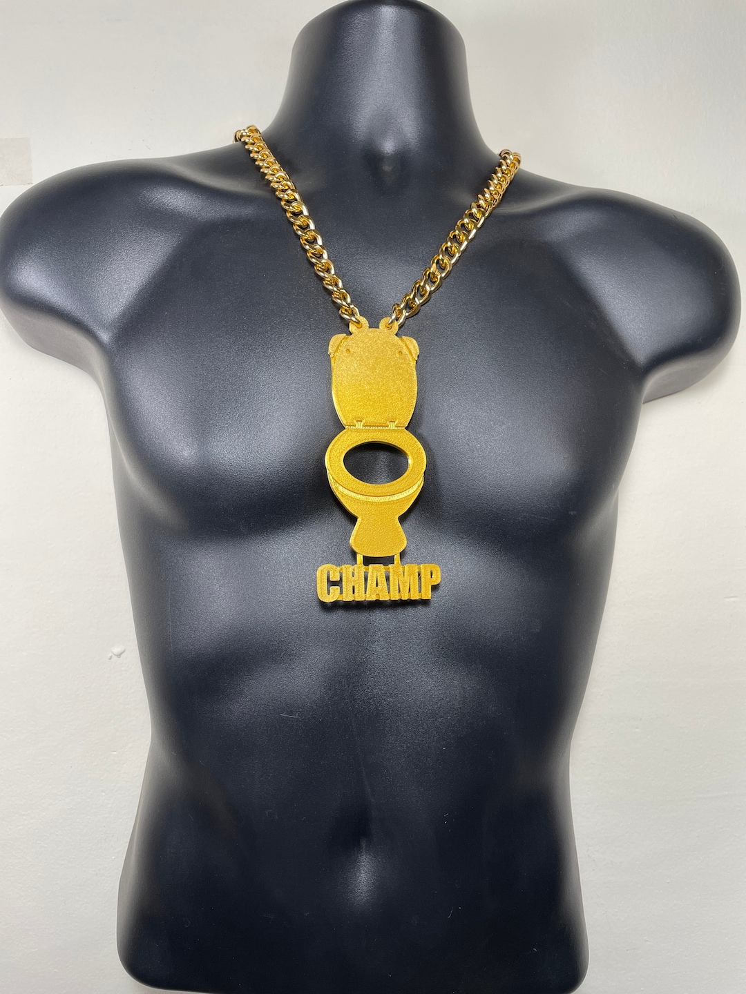 Custom Toilet Seat Poop Trophy Bling & Chain ( PLA Plastic Bling and ...