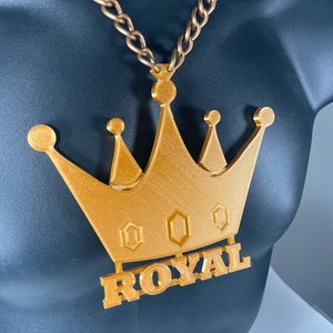 Crown King/queen Custom Text Bling & Chain ( PLA Plastic Bling With ...