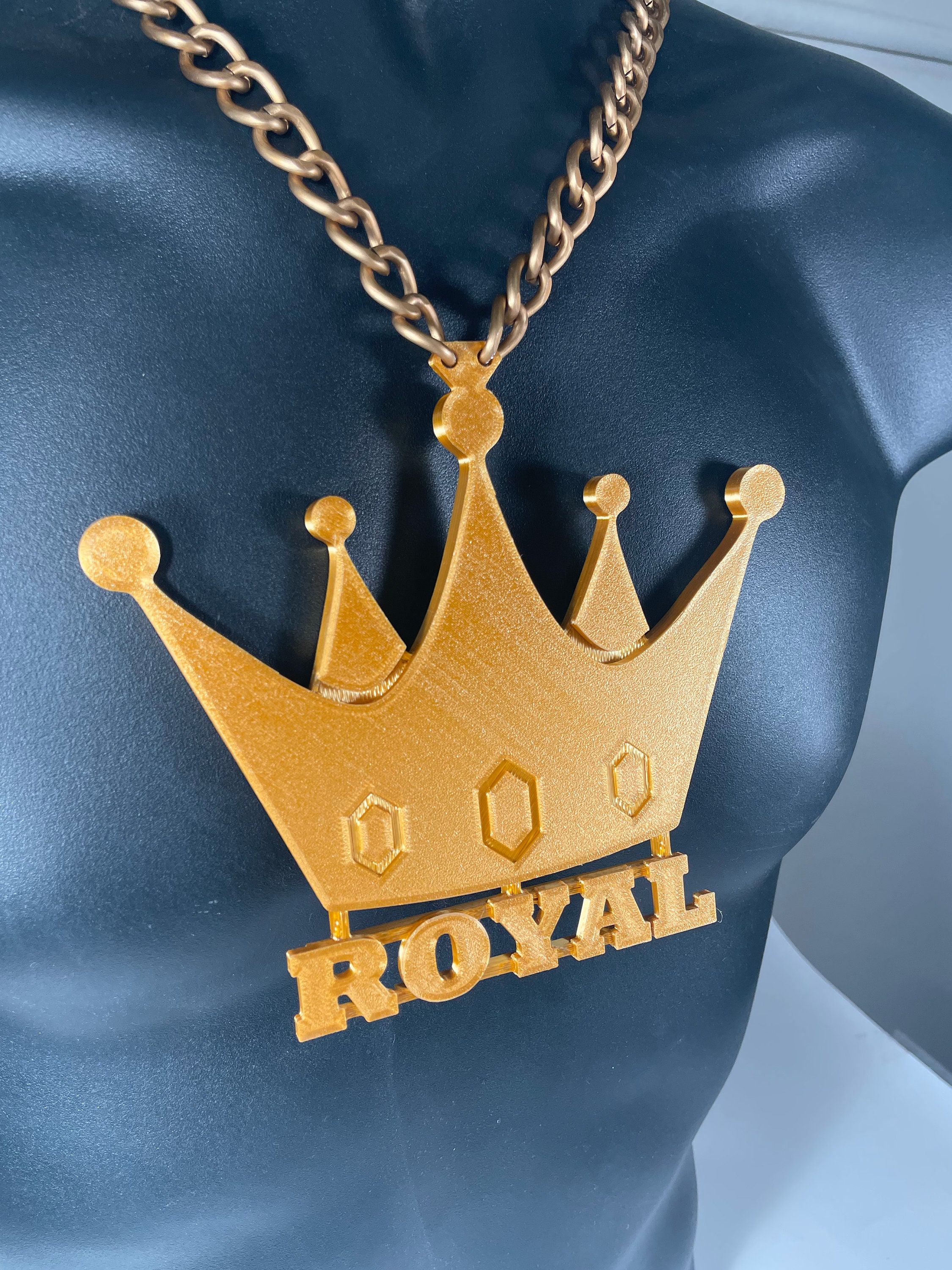 Crown King/queen Custom Text Bling & Chain PLA Plastic Bling - Etsy