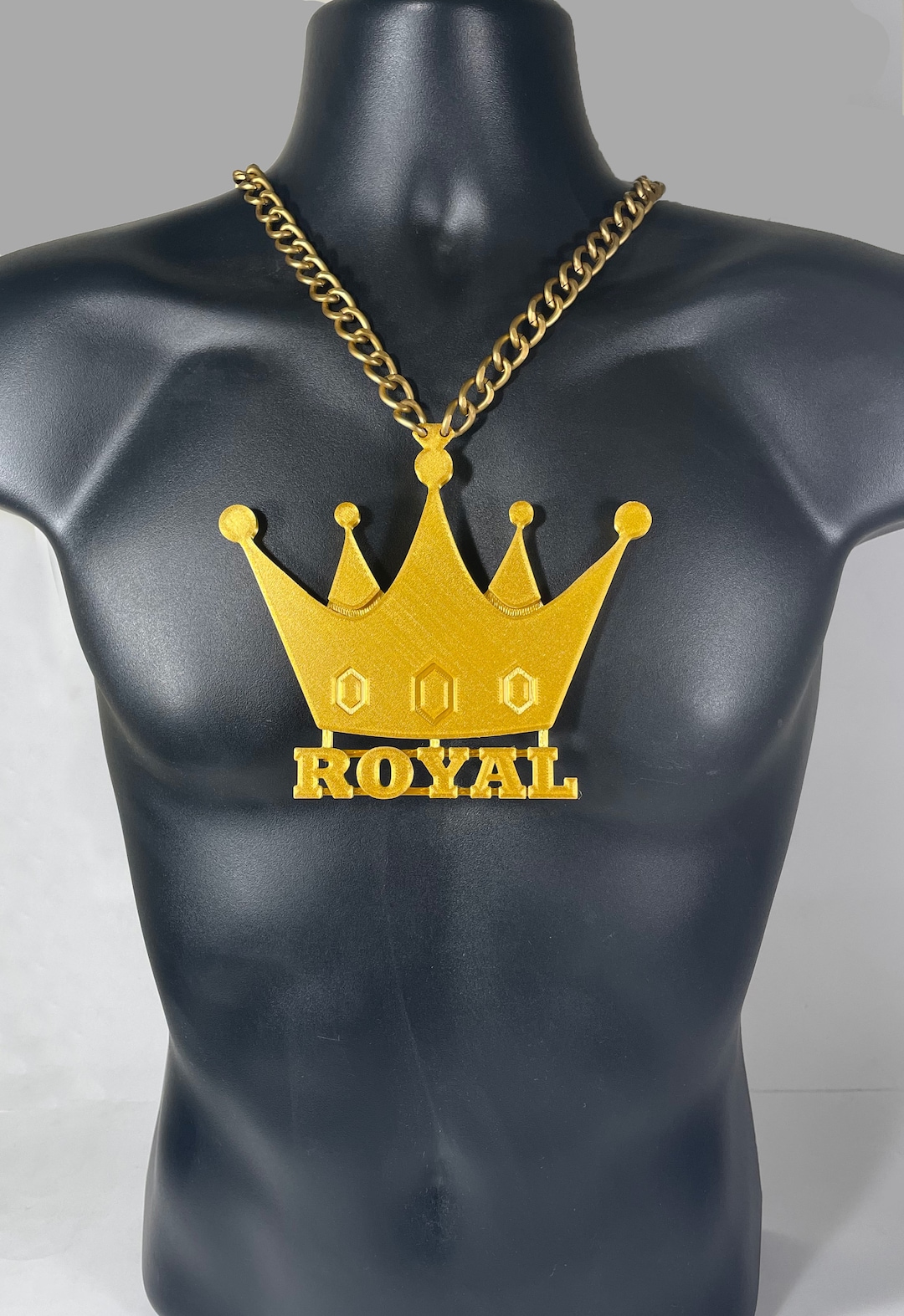 Crown King/queen Custom Text Bling & Chain PLA Plastic Bling With ...