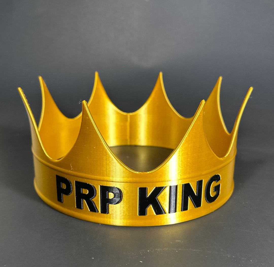 Gold Custom Crown With Text 3D Printed With Biodegradable PLA - Etsy