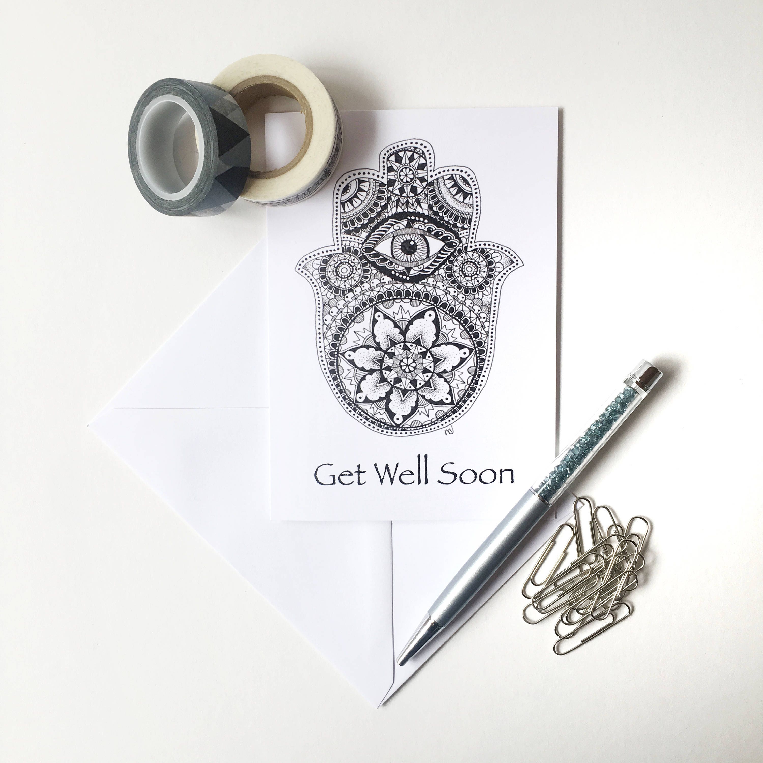 Hamsa Greeting Cards Hamsa Hand Cards Zentangle Greeting - Etsy