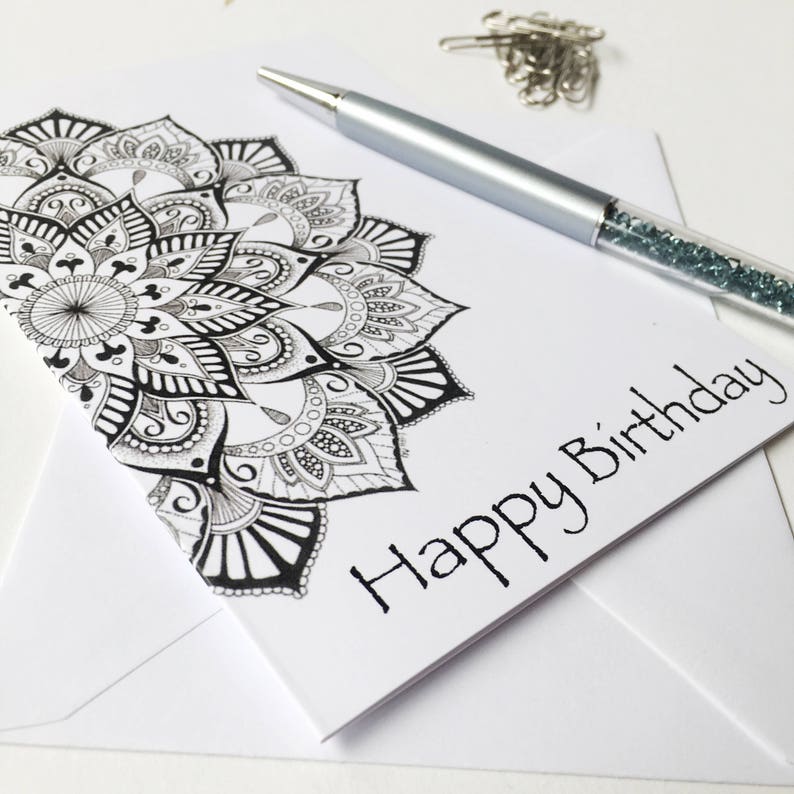 Happy Birthday Cards Birthday Greeting Cards Zentangle - Etsy