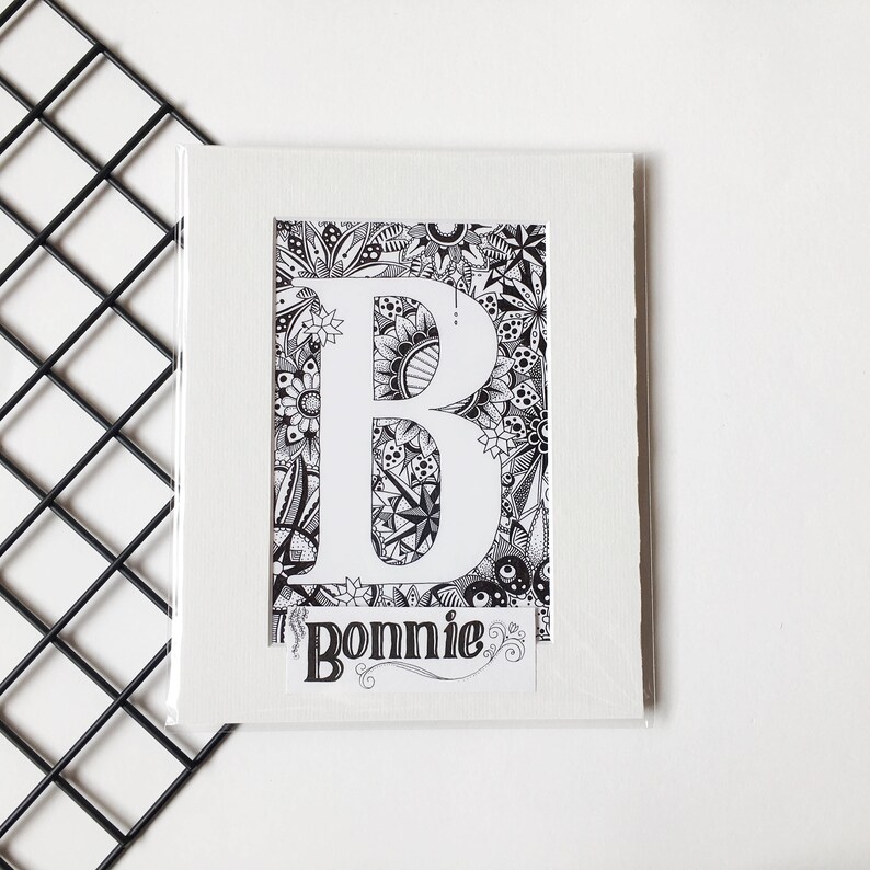 Monogram B Personalised Letter Print Monogrammed Gifts Kids - Etsy ...