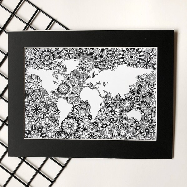 Mandala World Map - Etsy