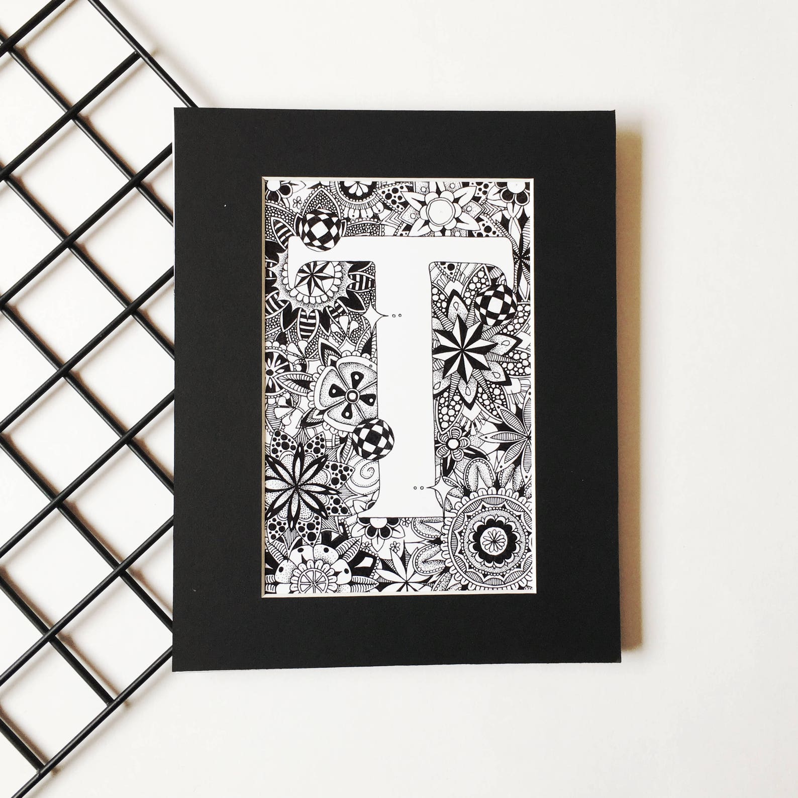 Kids Name Art Letter T Initial Monogram Letter T Alphabet - Etsy