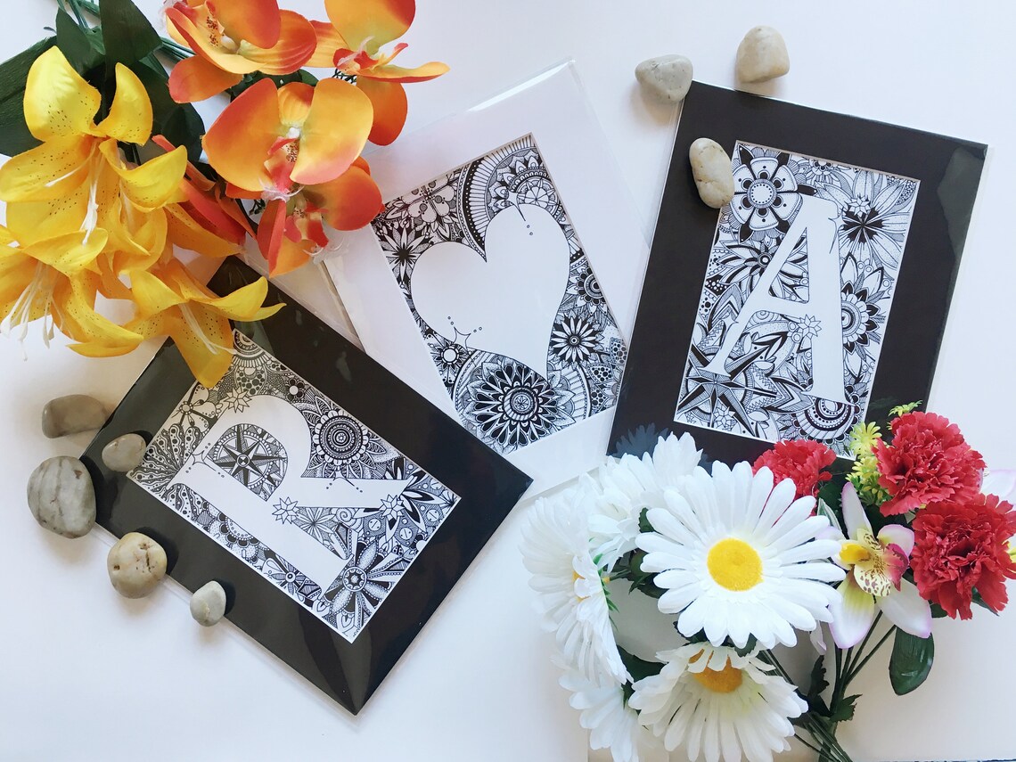 Alphabet Art Monogram Letter A Big Letter Art Print Gifts - Etsy Australia