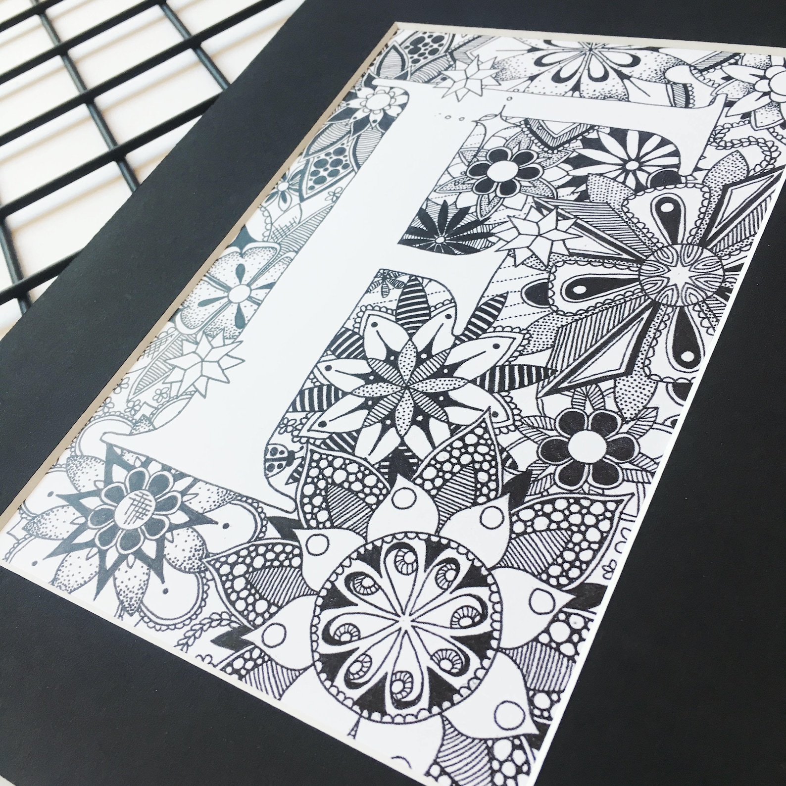 Zentangle Letter Typography Drawing Letter F Art Monogram - Etsy