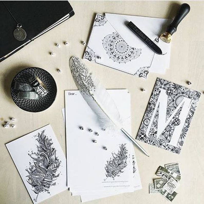 Feather Letter Writing Set Feather Stationary Set Feather - Etsy Australia