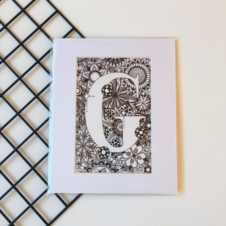 Alphabet Art Monogram Letter G Hand Lettering Unique Gifts - Etsy