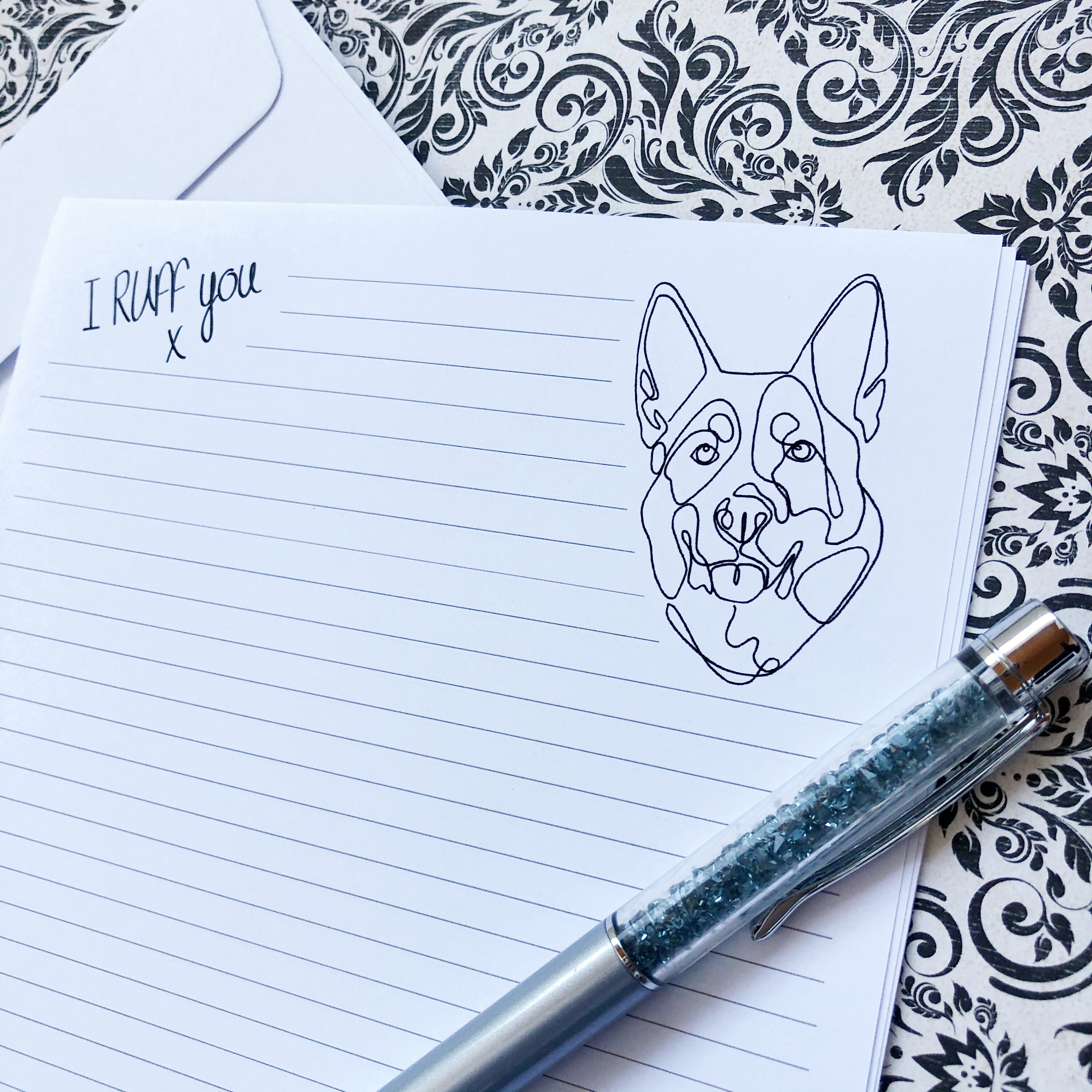 Letter Writing Set Dog Stationery Animal Stationery Letter - Etsy