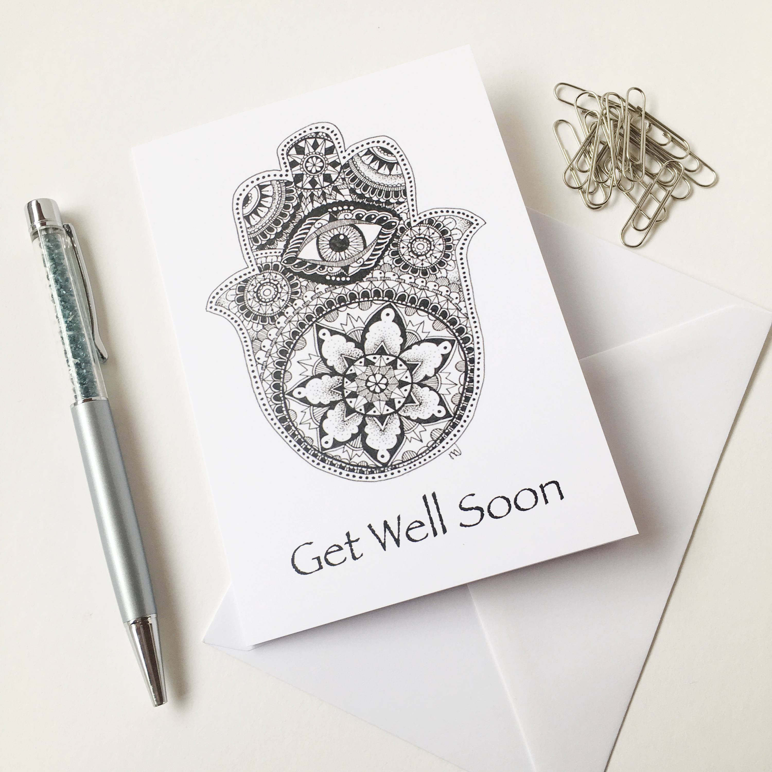 Hamsa Greeting Cards Hamsa Hand Cards Zentangle Greeting - Etsy