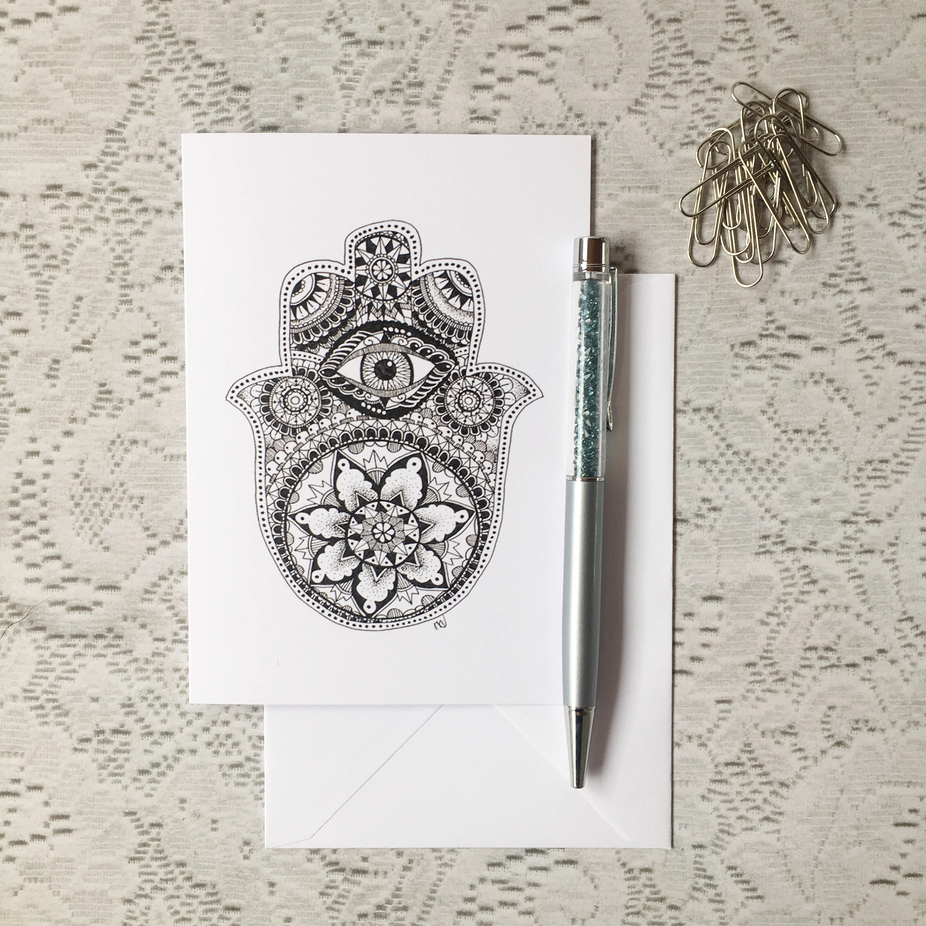 Hamsa Greeting Cards Hamsa Hand Cards Zentangle Greeting - Etsy