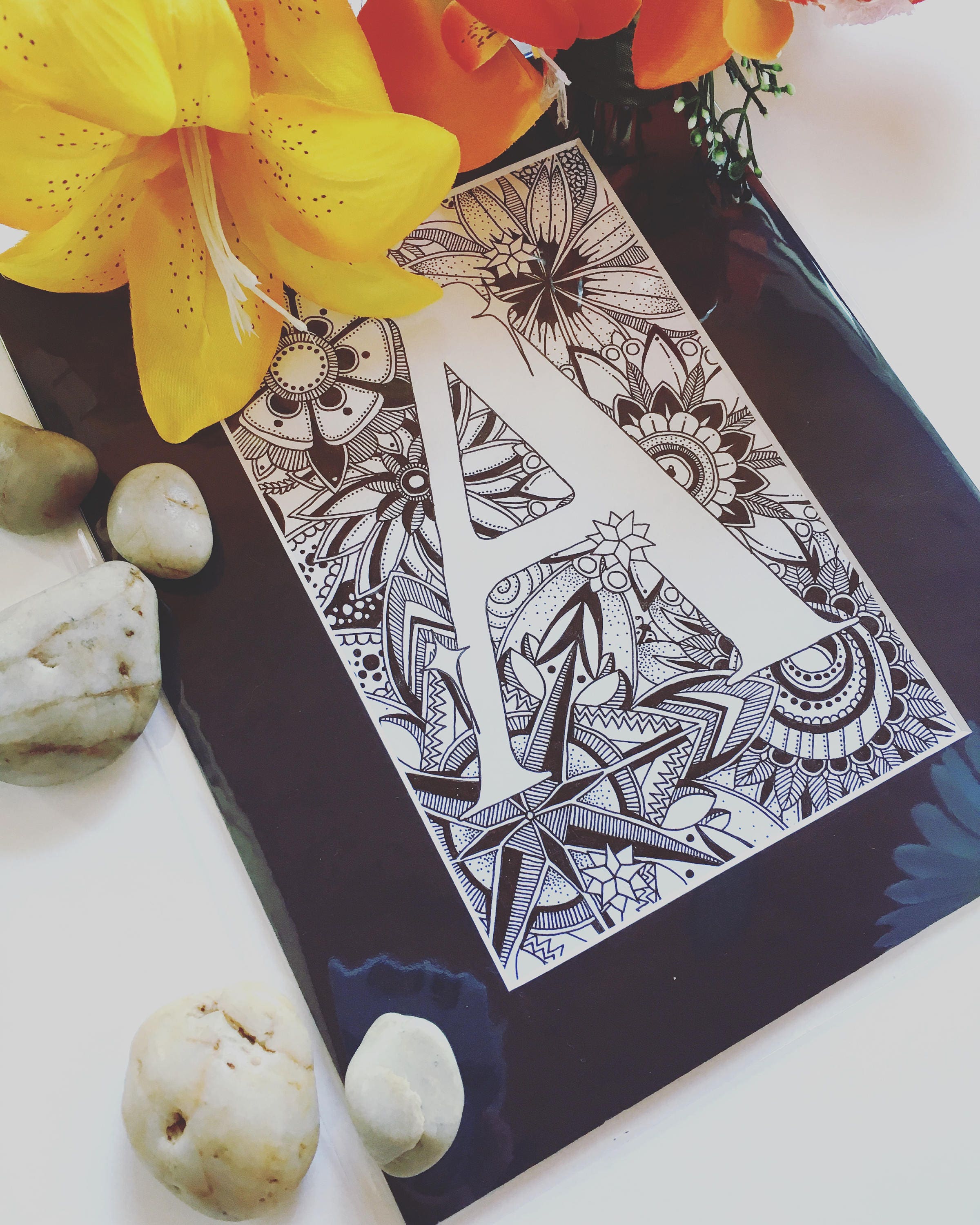 Alphabet Art Monogram Letter A Big Letter Art Print Gifts - Etsy Australia