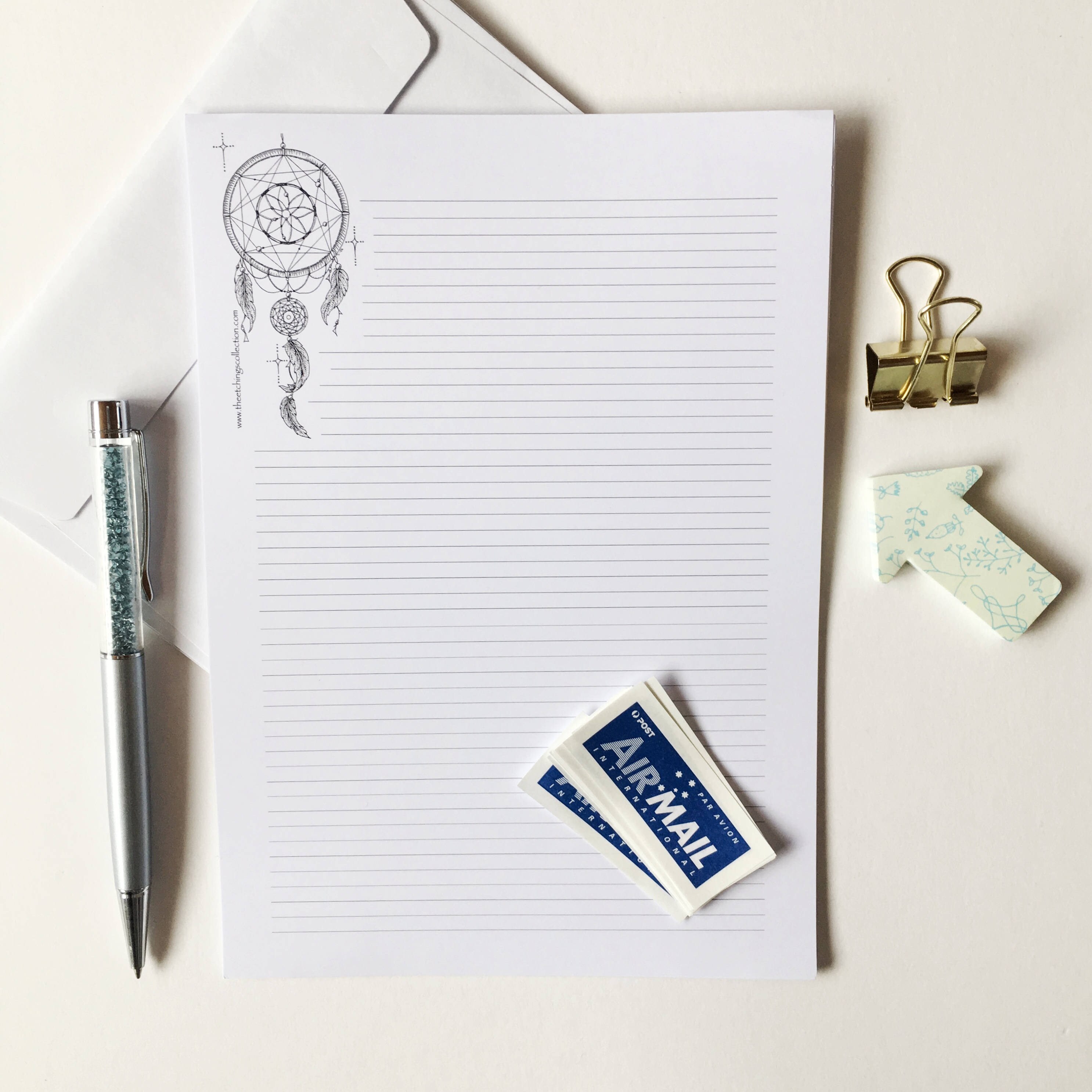Dreamcatcher Letter Writing Set Dreamcatcher Stationery Set | Etsy