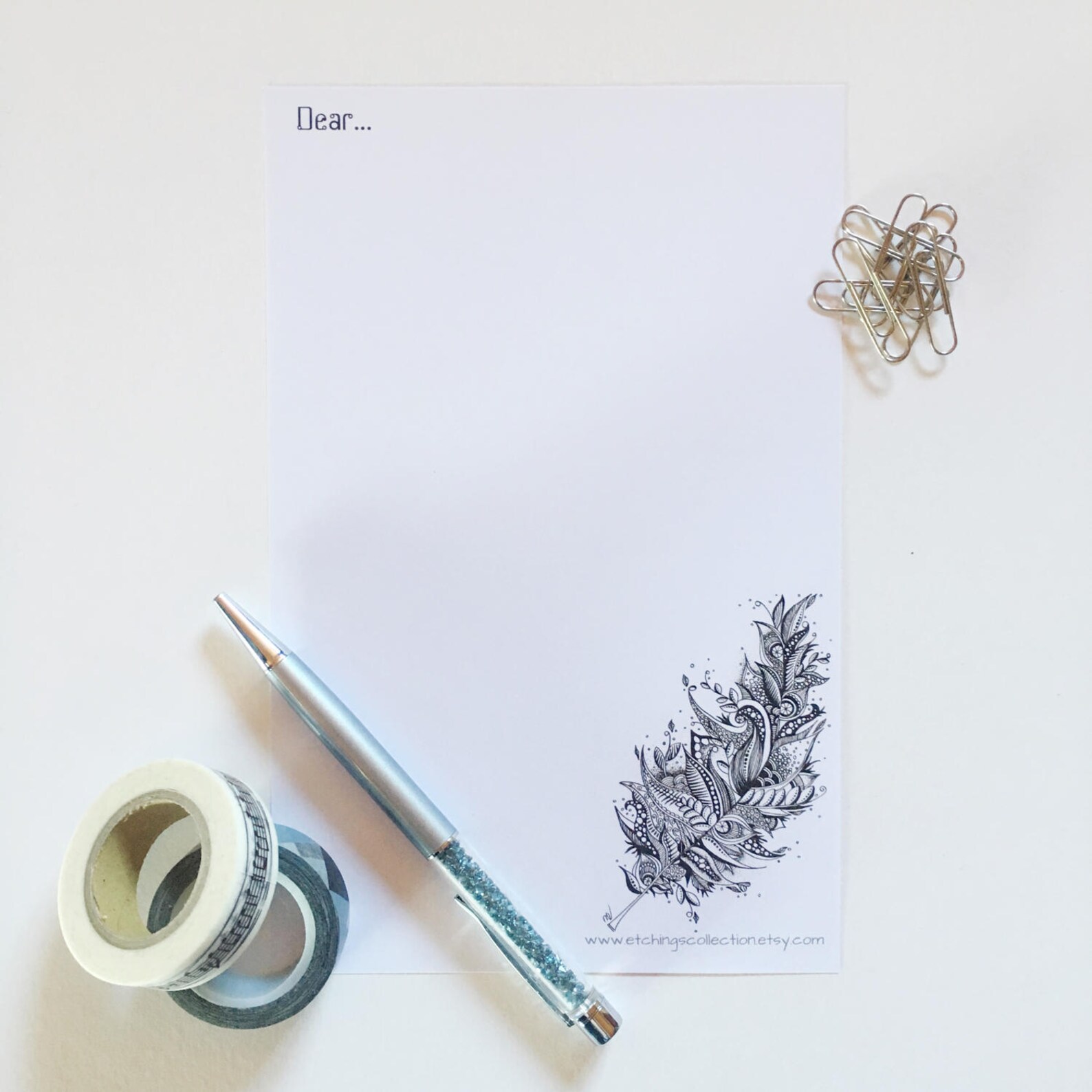 Feather Letter Writing Set, Feather Stationary Set, Feather Design Note ...