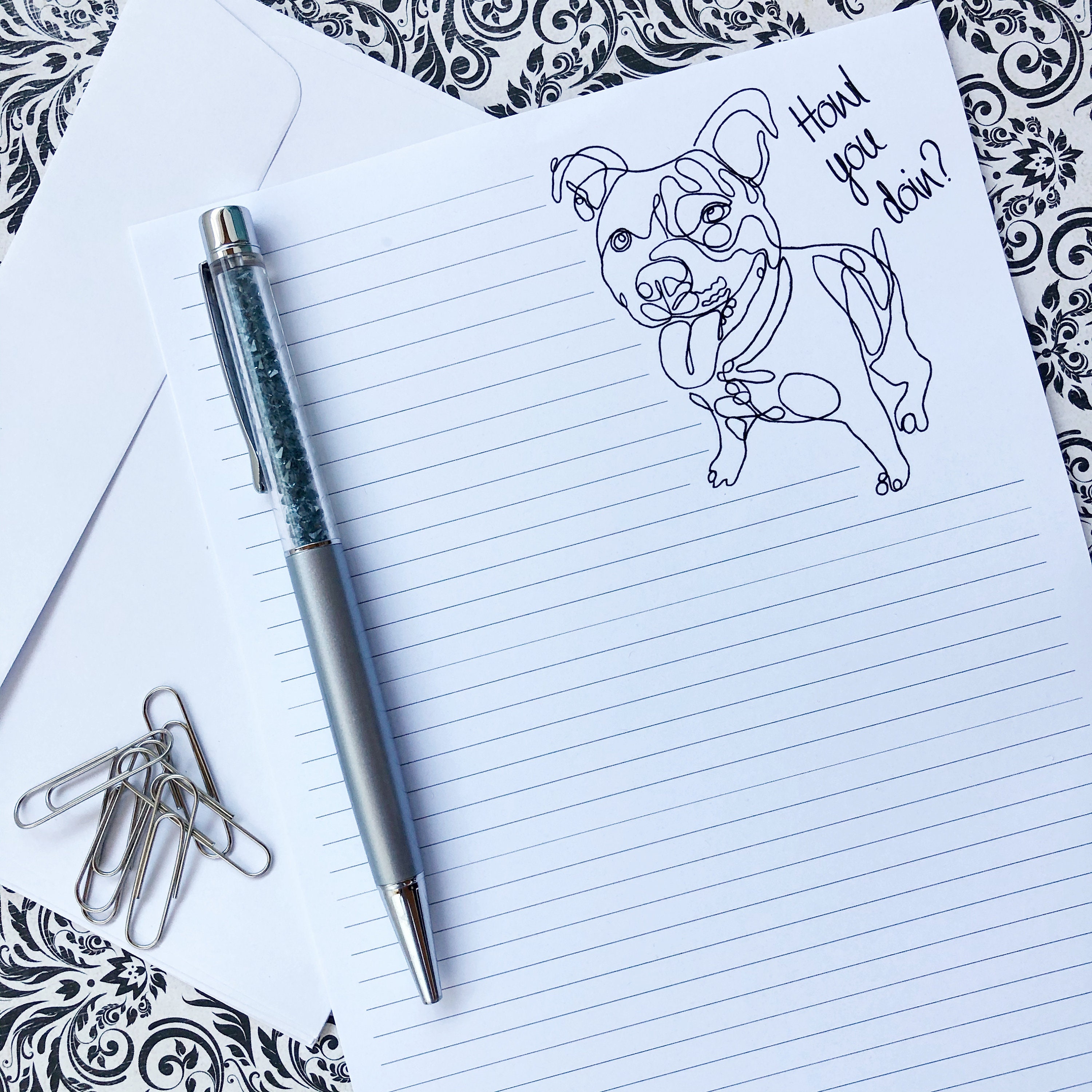 Pet Portrait Stationery Letter Writing Set Animal - Etsy